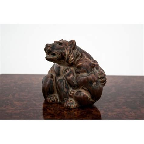 Glazed Stoneware Bears Figurine Knud Kyhn For Royal Copenhagen 20193