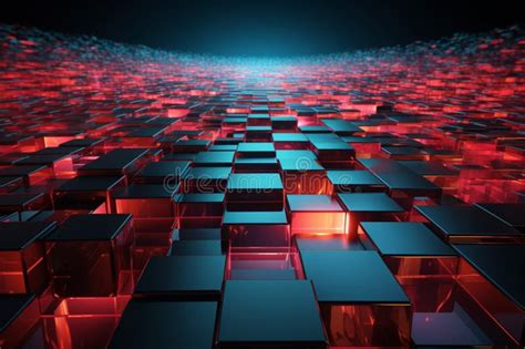 Abstract Pixel Geometry 3d Rendering Unveils Complex Glowing Technology Abstract Pixel Geometry 3d Rendering Unveils Complex Glowing Technology