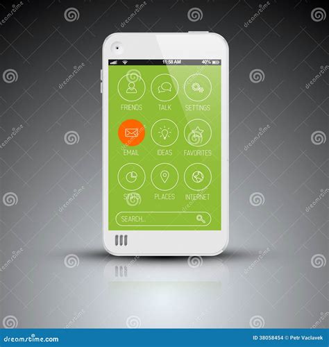 Modern Mobile Phone With Flat User Interface Stock Illustration Illustration Of Design Circle