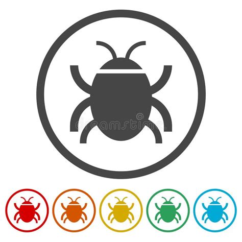 software bug or program bug icons set stock vector illustration of