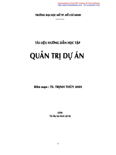 Giáo Trình Quan Tri Du An | PDF