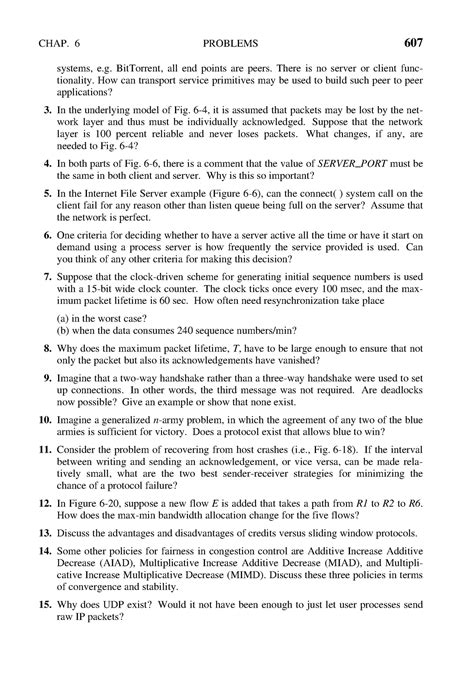 andrew s tanenbaum computer networks 71 chap 6 problems 607