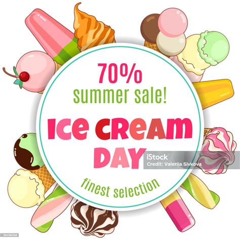 아이스크림 포스터입니다 밝은 색된 아이스크림 와플 콘 아름 다운 배경에 아이스 웹 광고 배너 포스터 전단지 명함에 대 한 만화 그림 벡터 일러스트입니다 아이스크림에 대한