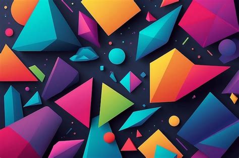 Premium Photo Abstract Background With Colorful Geometric Shapes