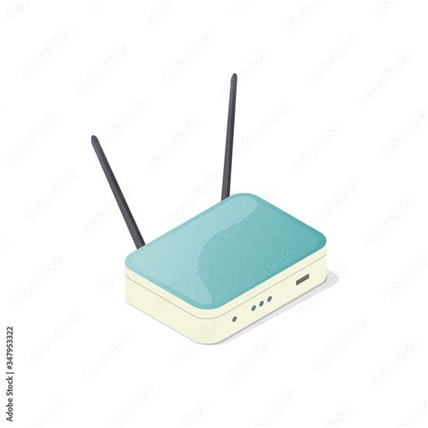 Isometric Modem Router Device Wireless Internet Flat Vector Illustration Isolated On White