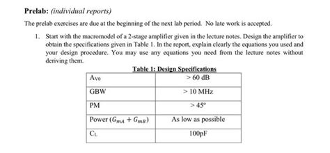 Solved Prelab Individual Reports The Prelab Exercises Are