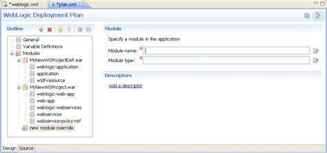 Oracle WebLogic Server Support Editing Deployment Plans