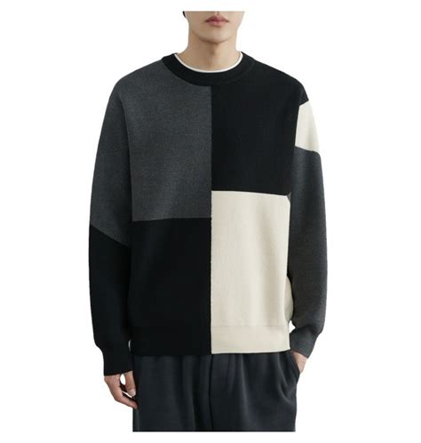 프리마켓탄현 남성 라운드넥 니트 탑남 라운드 도톰 Ho4 오그남 키작남 루즈핏 스웨터 티몬