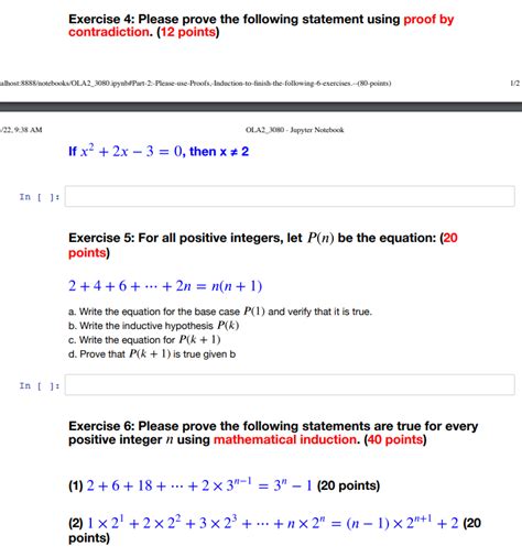 Solved Please Use Proofs Induction To Finish The Following Chegg