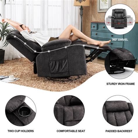 Winston Porter Recliner Chair Rocker Chair 360 Degree Swivel Recliner