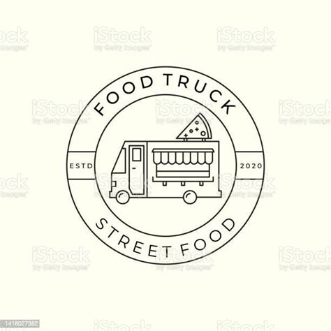 거리 음식 선형 및 엠블럼 스타일 로고 벡터 아이콘 디자인 템플릿 일러스트 레이 션 가공육에 대한 스톡 벡터 아트 및 기타