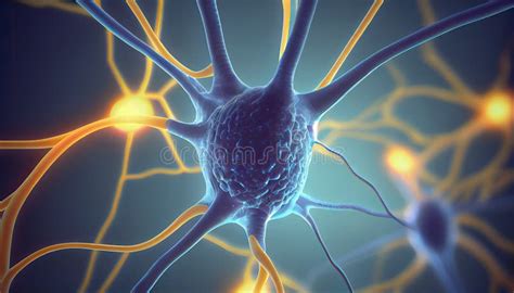 Microscopic Of Neural Network Brain Cells Human Nervous System Stock Illustration