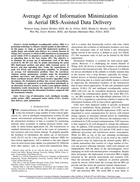 Pdf Average Age Of Information Minimization In Aerial Irs Assisted