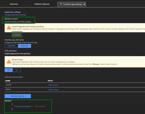 Azure Functions Runtime Preview Doesn T Run Always On App Service Plan S And Always On