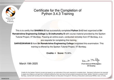 Python Iitbombay Spokentutorial Certificate Learningjourney