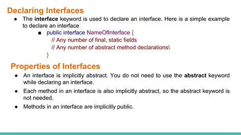 Java Interfaces PPTX