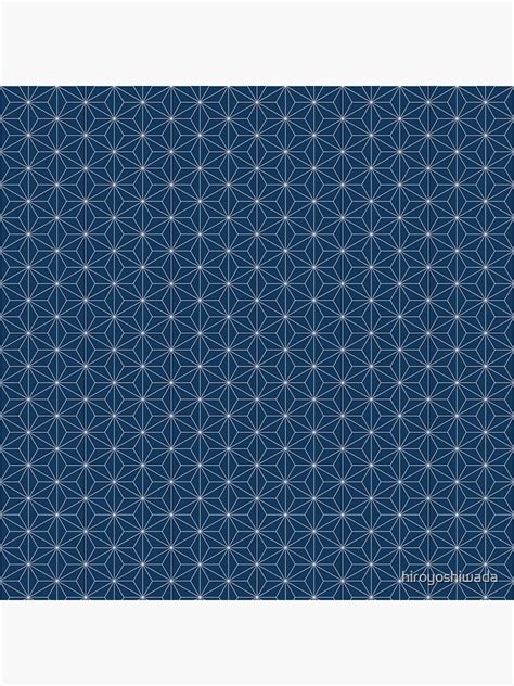 Asanoha Blue Japanese Traditional Pattern Sticker For Sale By Hiroyoshiwada Redbubble