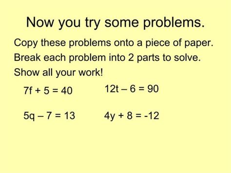 Solving 2 Step Variable Equations Ppt Solving 2 Step Variable Equations Ppt