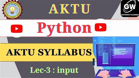 Python I Lec 3 I Unit 1 I Pragya Maam I Gateway Classes I Aktu Youtube