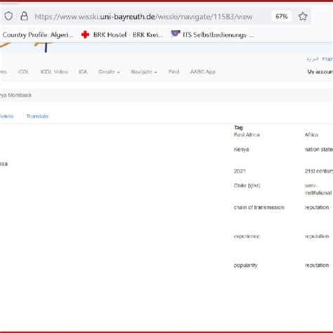 Screenshot Of Data Entry Showing The Translate Function On The