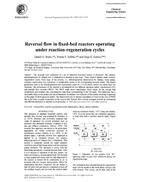 Pdf Reversal Flow In Fixed Bed Reactors Operating Under Reaction