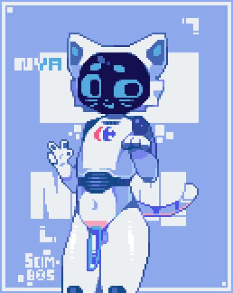 Rule 34 Anthro Blue Eyes Border Digital Media Artwork Domestic Cat