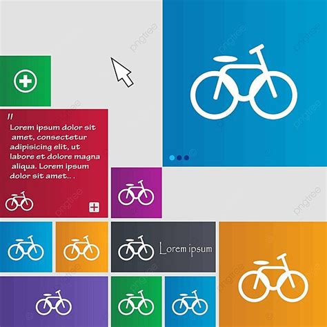 Vector Of Modern Interface Website Buttons With Cursor Pointer Featuring Bicyclebike Icon Sign