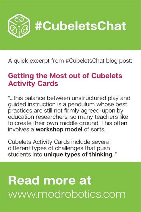 Getting The Most Out Of Cubelets Activity Cards