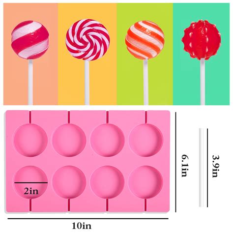 Hard Candy Lollipop Molds Webake Silicone Lollipop Mold With Sticks 2