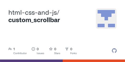 GitHub Html Css And Js Custom Scrollbar