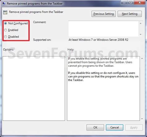 Taskbar Pinned Programs Enable Or Disable Tutorials