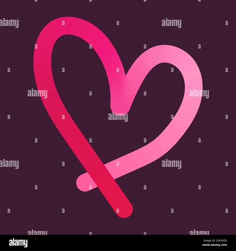 Gradient Heart Illustrations Modern Ribbon Shapes Intertwined Loops Smooth Curves Perfect