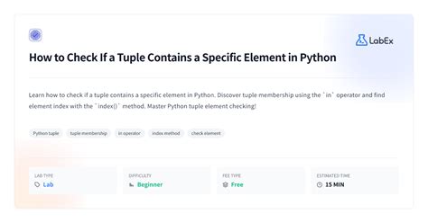 How To Check If A Tuple Contains A Specific Element In Python Labex