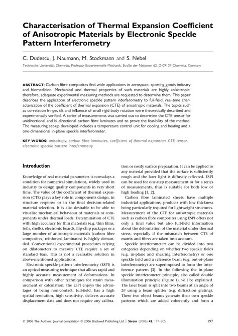 Pdf Characterisation Of Thermal Expansion Coefficient Of Anisotropic Materials By Electronic