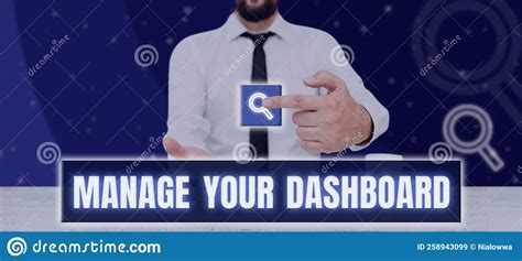 Hand Writing Sign Manage Your Dashboard Concept Meaning Web Landing