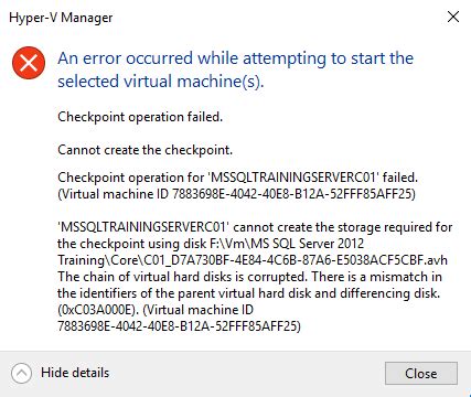 Hyper V Unable To Start VM After Mounting And Adding Data To Disk Super User