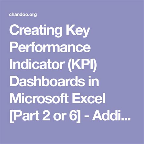 Creating Key Performance Indicator Kpi Dashboards In Microsoft Excel Part 2 Or 6 Adding