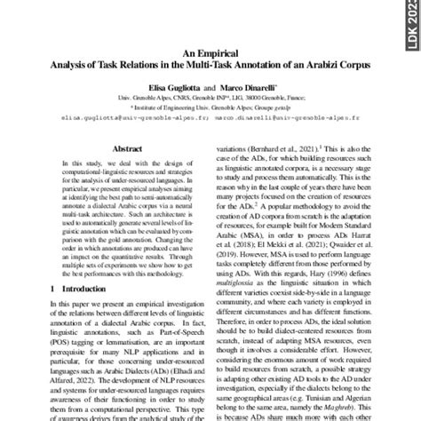 An Empirical Analysis Of Task Relations In The Multi Task Annotation Of