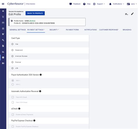 Set Up Cybersource Account