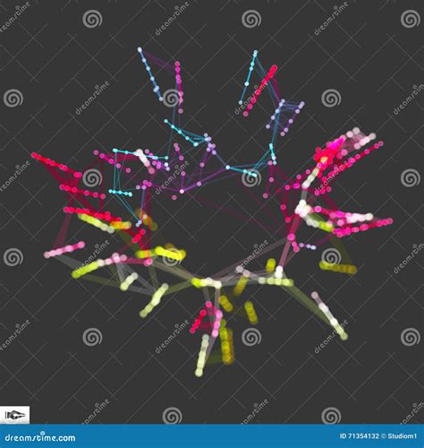 3d Connection Structure Futuristic Technology Style Composition With Motion Effect Bokeh