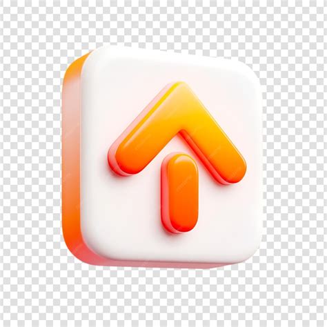 Upward Trending Arrow Icon Vibrant Orange And White 3d Design Ai Generated Psd