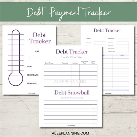 Debt Payment Tracker Printable Debt Thermometer Debt Progress Debt