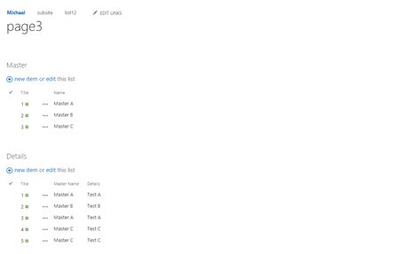 How To Create Master Details Viewreport Based On 2 Different Lists