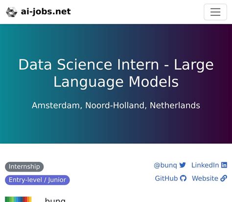 Hiring Internship Data Science Intern Large Language Models In