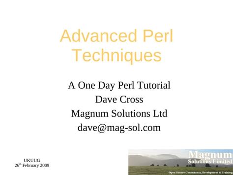 Advanced Perl Techniques Ppt