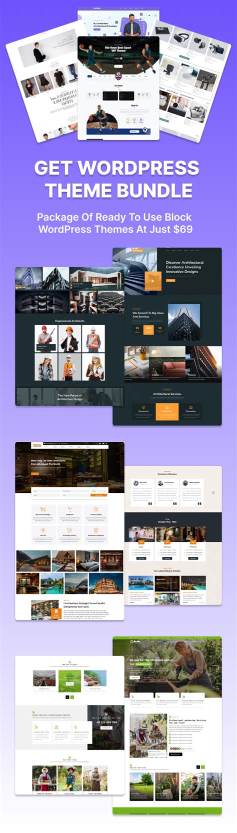 Wordpress Theme Bundle Wordpress Themes With Drag And Drop Builder