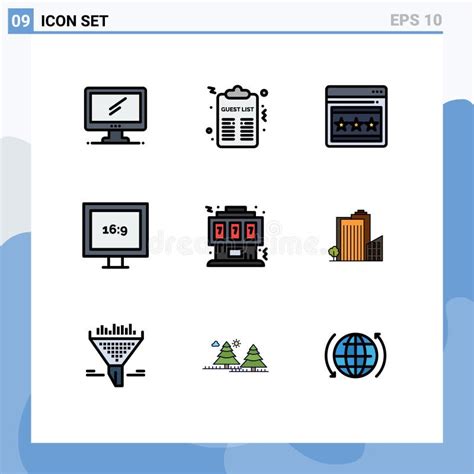 Set Of 9 Modern Ui Icons Symbols Signs For Controller Game List Hd
