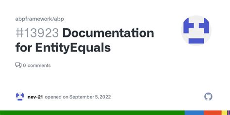 Documentation For Entityequals · Issue 13923 · Abpframeworkabp · Github