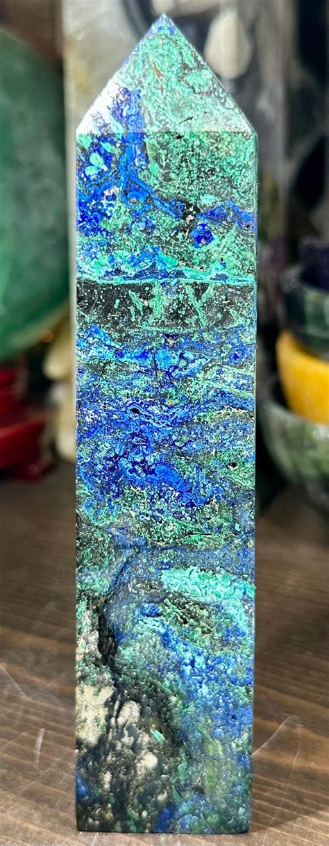 Azurite Chrysocolla Malachite Crystal Tower Etsy