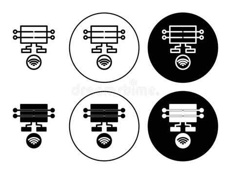 Data Streaming Icon Collection Of Outline Thin Line Symbol Or Sign Stock Illustration